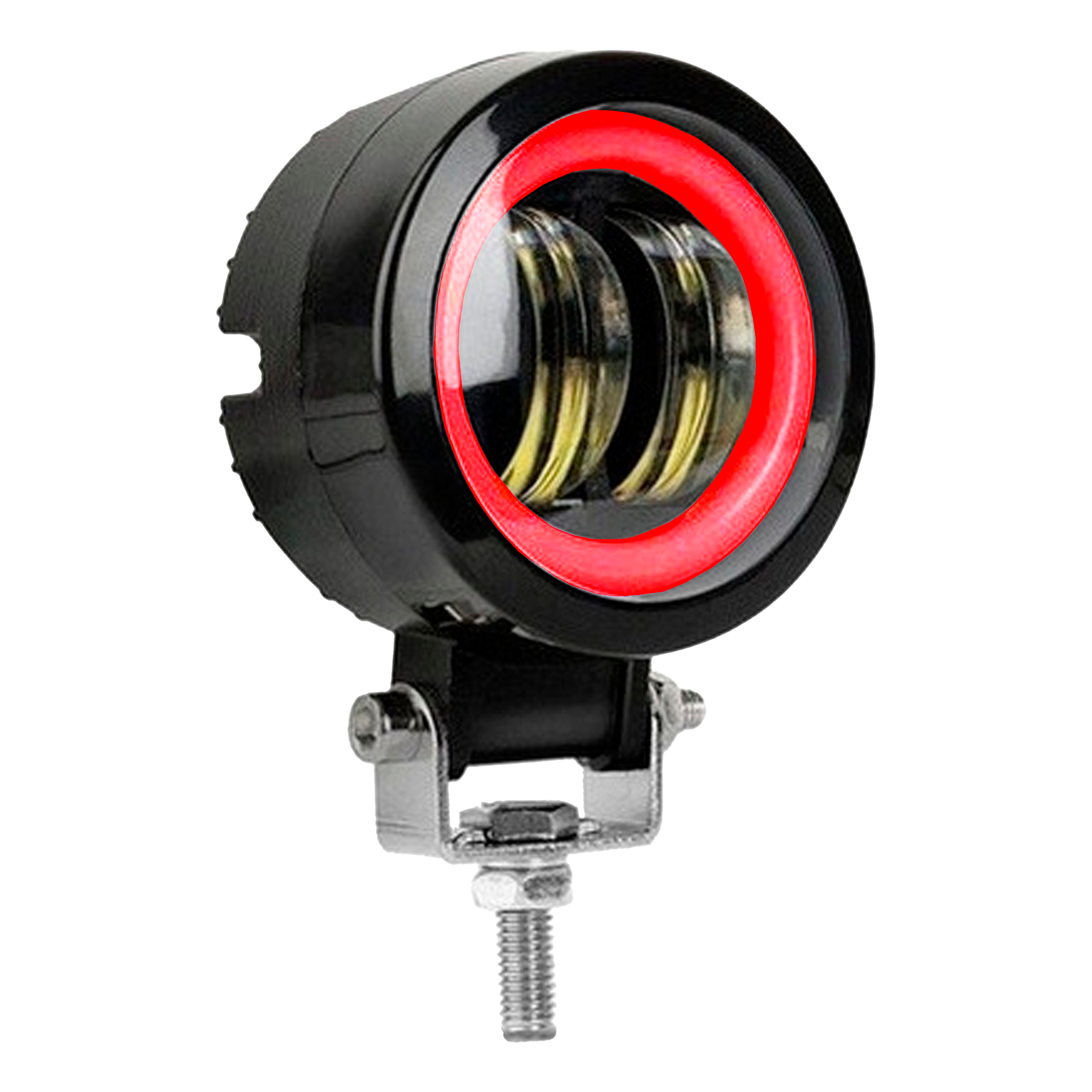 Faro de Led Redondo 2 Lupas 30W Lente Halo Aro Fijo + Estrobo ...